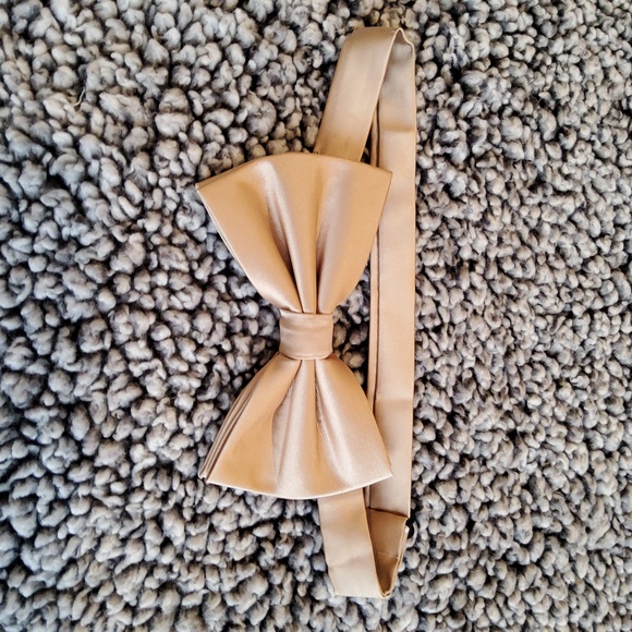 alizeal | Accessories | Mens Traditional Champagne Bow Tie Formal ...